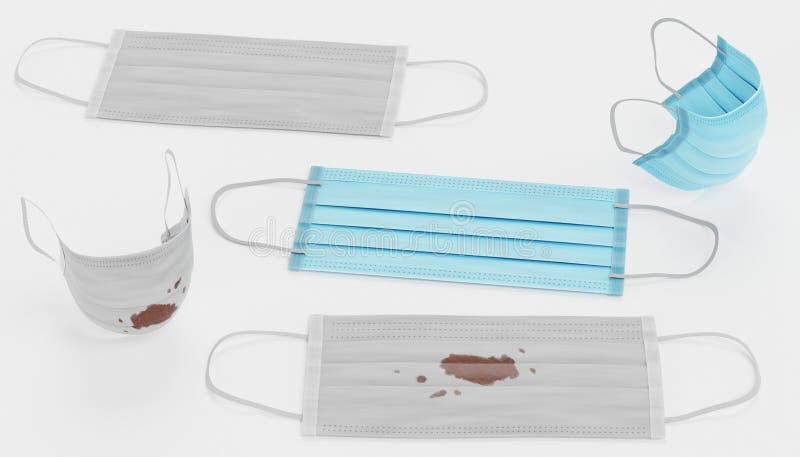 3D Render of Protective Masks Stock Illustration - Illustration of face ...