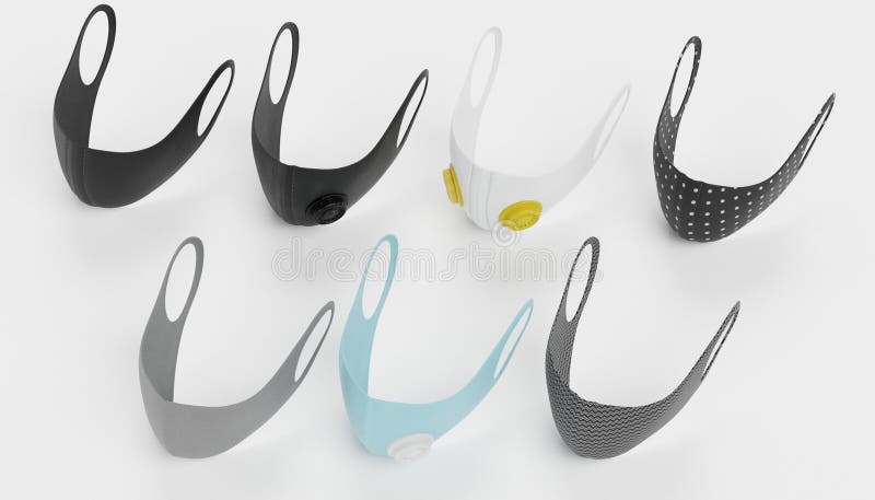 3D Render of Protective Masks Stock Illustration - Illustration of ...