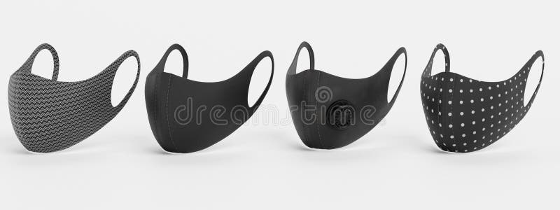 3D Render of Protective Masks Stock Illustration - Illustration of ...