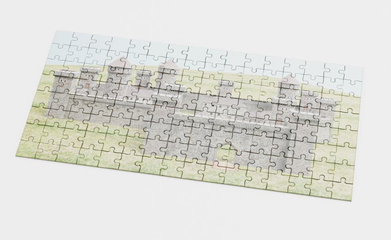 3D Render of Puzzle stock illustration. Illustration of piece - 183545185