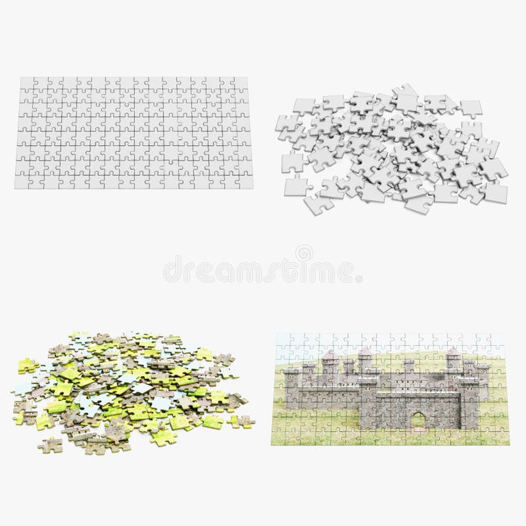 3D Render of Puzzles stock illustration. Illustration of play - 324306322