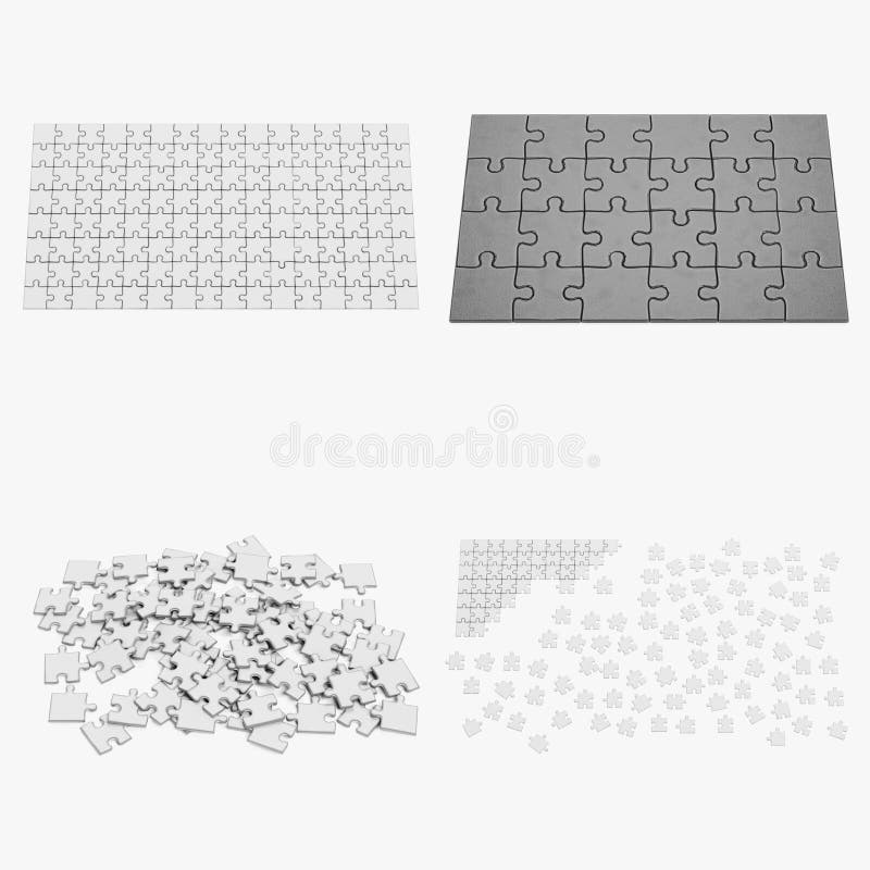 3D Render of Puzzles stock illustration. Illustration of puzzle - 324429097