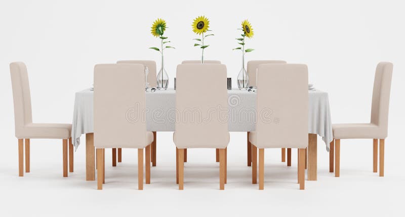 3D Render of Restaurant Table Stock Illustration - Illustration of ...
