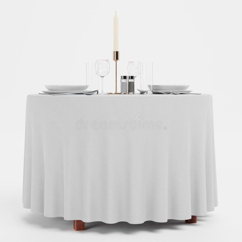 3D Render of Restaurant Table Stock Illustration - Illustration of ...