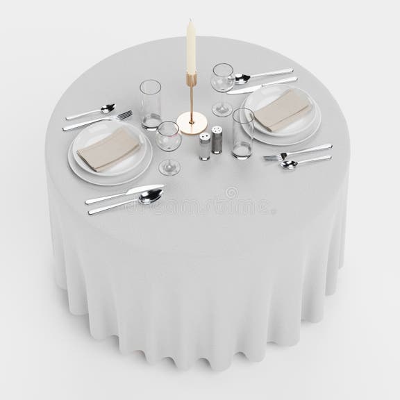 3D Render of Restaurant Table Stock Illustration - Illustration of ...