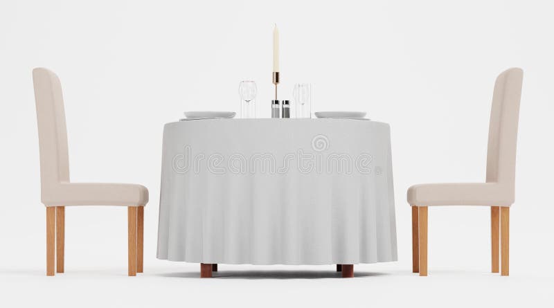 3D Render of Restaurant Table Stock Illustration - Illustration of ...