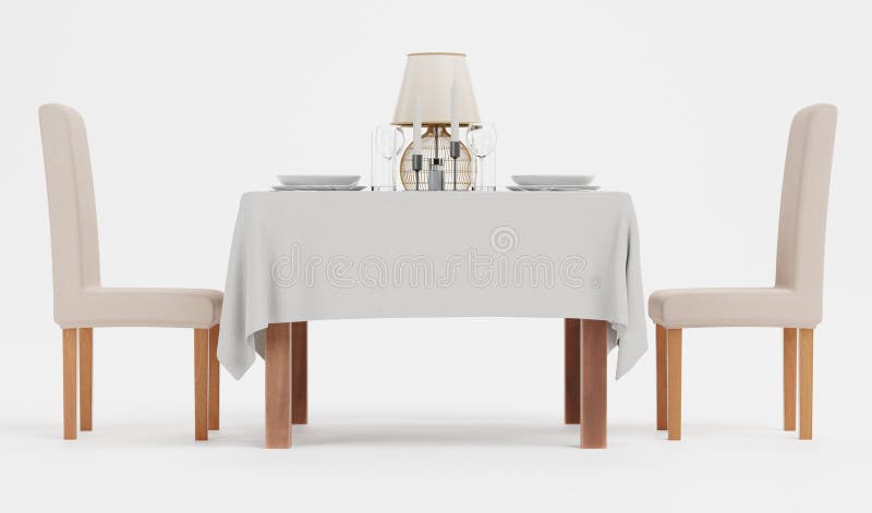 3D Render of Restaurant Table Stock Illustration - Illustration of ...