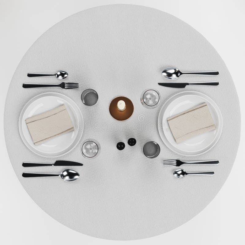 3D Render of Restaurant Table Stock Illustration - Illustration of ...