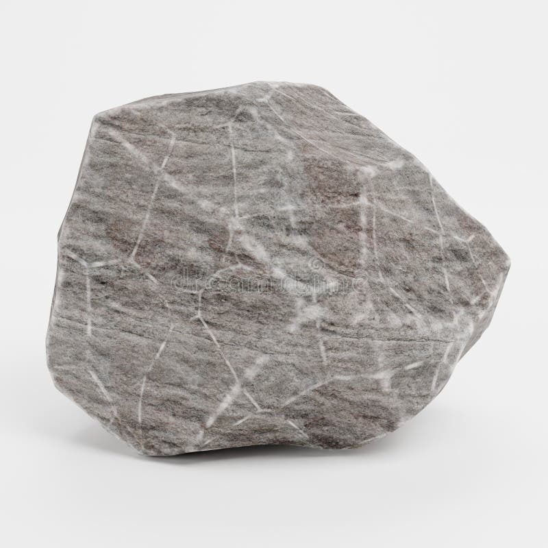 3D Render of Rock Stone stock illustration. Illustration of boulder ...