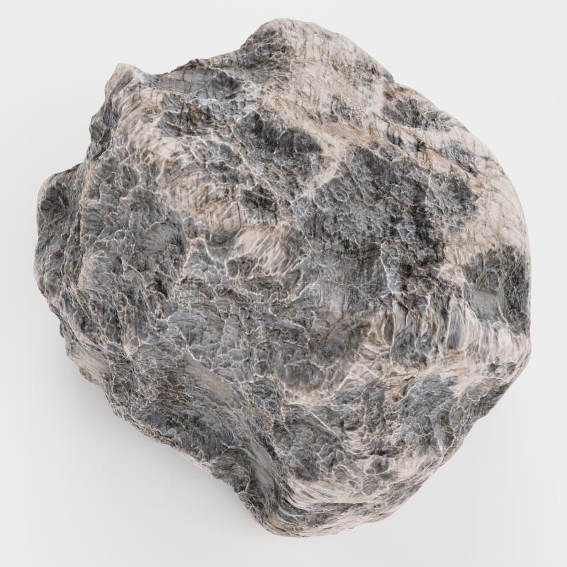 3D Render of Rock Stone stock illustration. Illustration of boulder ...