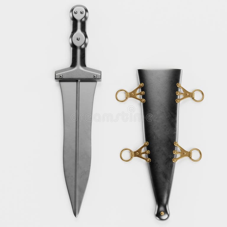 3D Render of Roman Dagger stock illustration. Illustration of italian ...