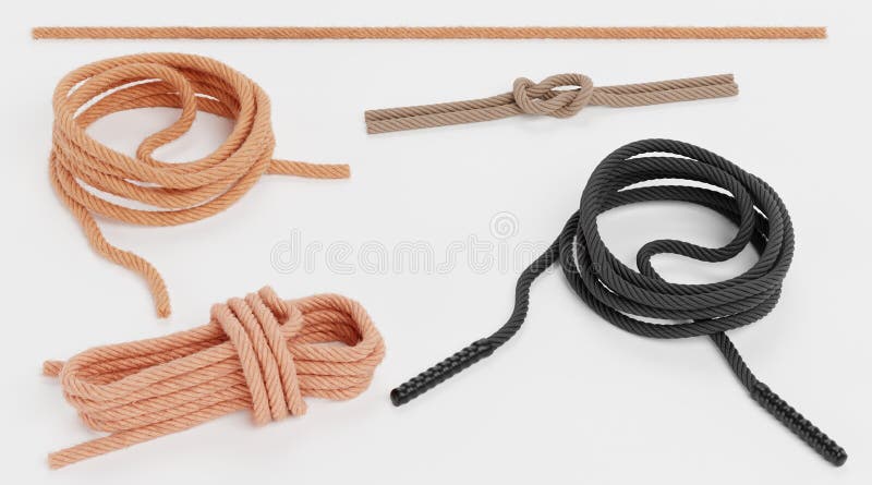 3D Render of Ropes stock illustration. Illustration of knot - 236512615