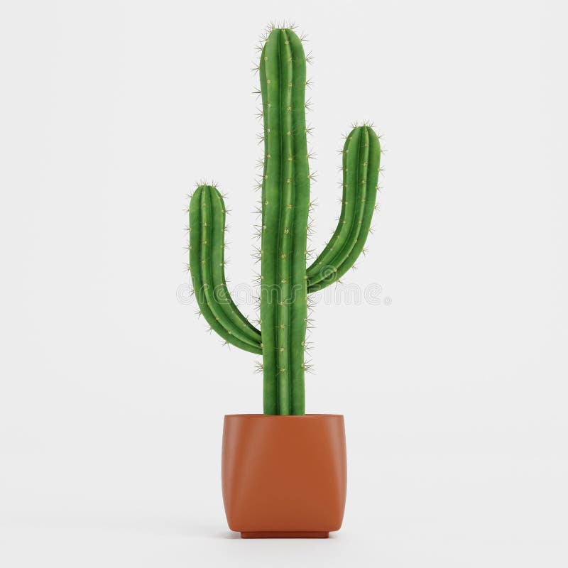 3D Render of Saguaro Cactus Stock Illustration - Illustration of render ...