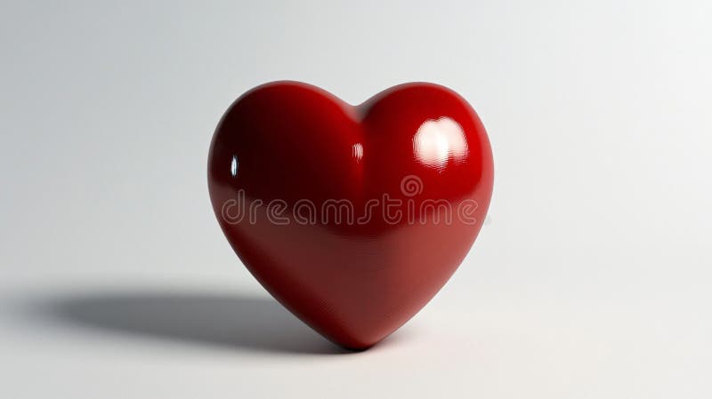 Realistic 3D Render of a Shiny Red Heart High Quality Image Stock ...