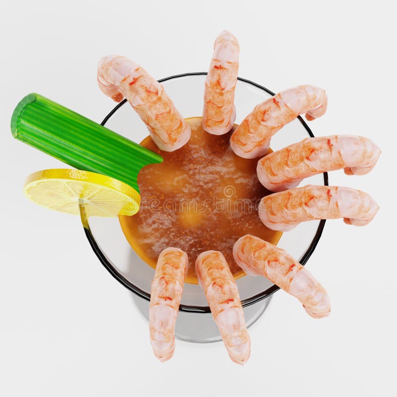 Shrimp Cocktail Drawing Illustration Vector. Stock Vector ...