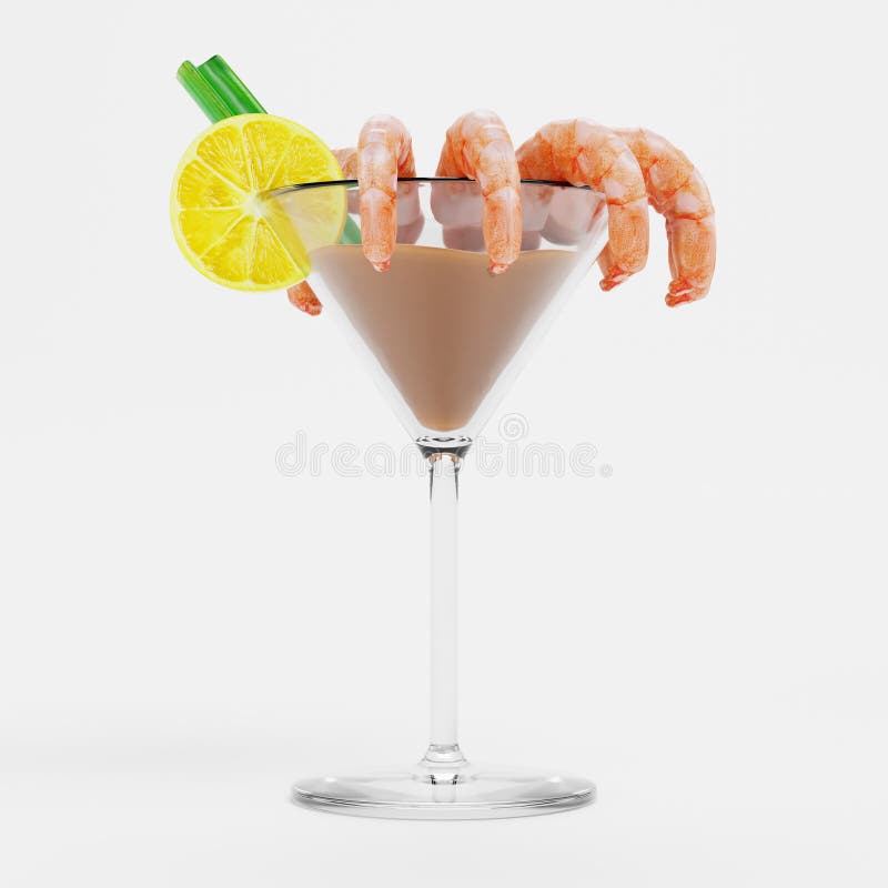 Shrimp Cocktail Drawing Illustration Vector. Stock Vector ...