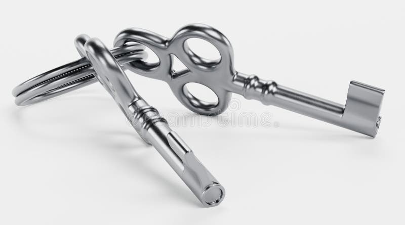 3D Render of Small Keys stock illustration. Illustration of lock ...