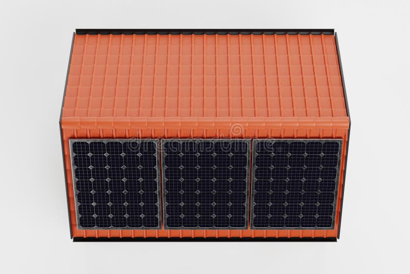 3D Render of Solar Panels stock illustration. Illustration of render ...