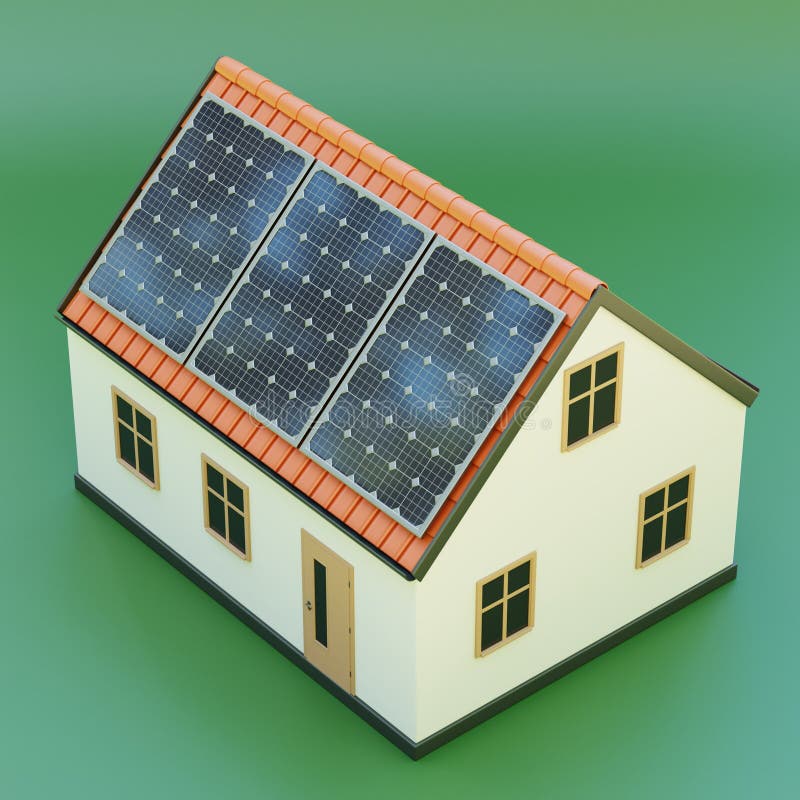 3D Render of Solar Panels stock illustration. Illustration of render ...