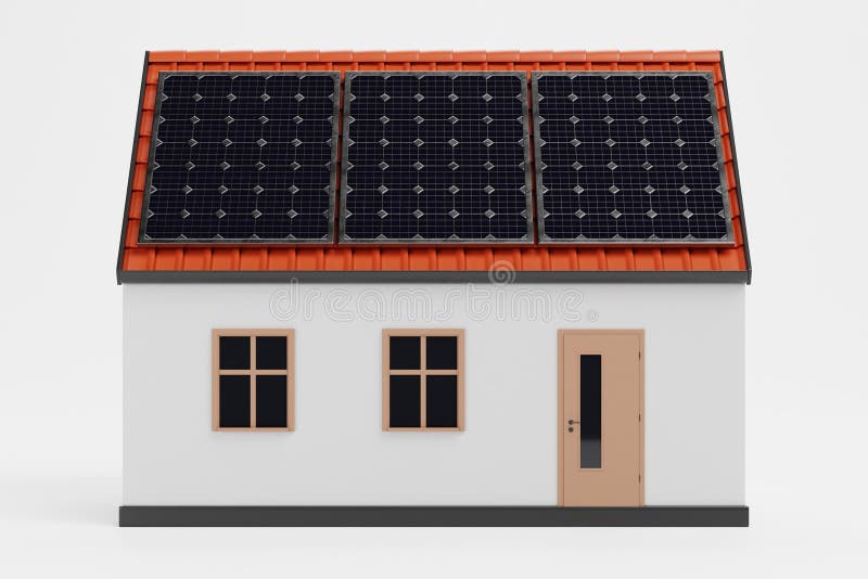 3D Render of Solar Panels stock illustration. Illustration of render ...