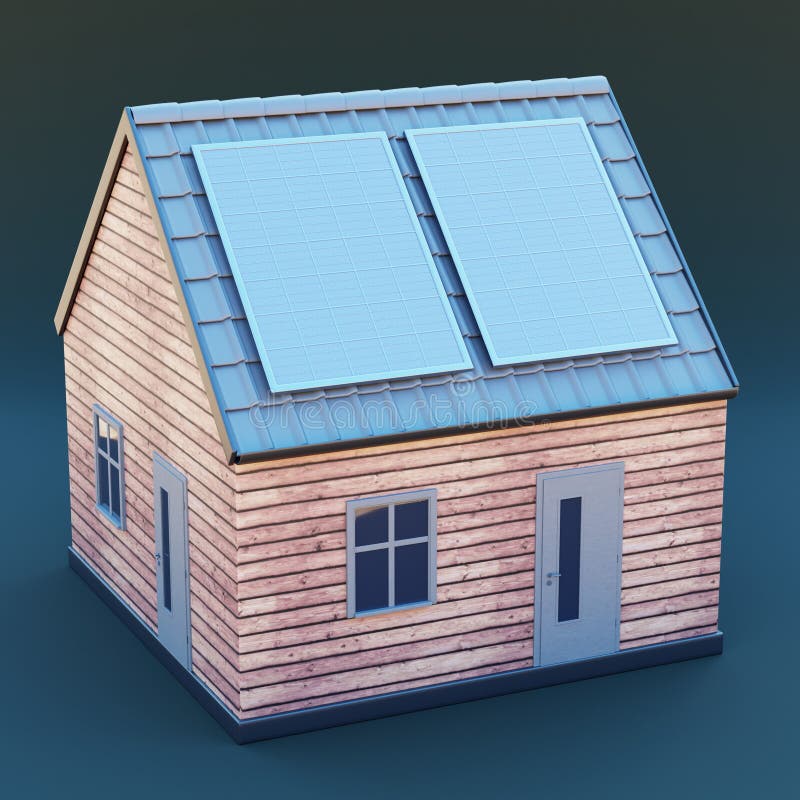 3D Render of Solar Panels stock illustration. Illustration of render ...