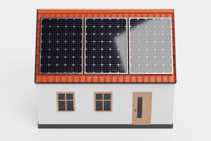 3D Render of Solar House stock illustration. Illustration of house ...