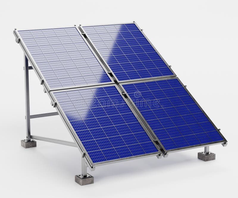 3D Render of Solar Panel stock illustration. Illustration of green ...