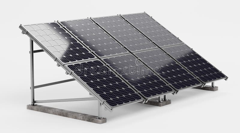 3D Render of Solar Panel stock illustration. Illustration of green ...