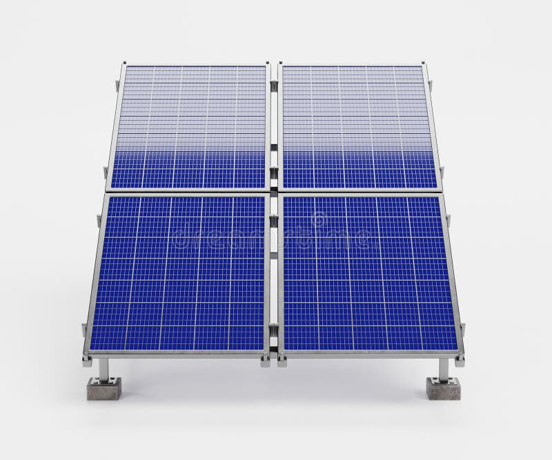 3D Render of Solar Panel stock illustration. Illustration of roof ...