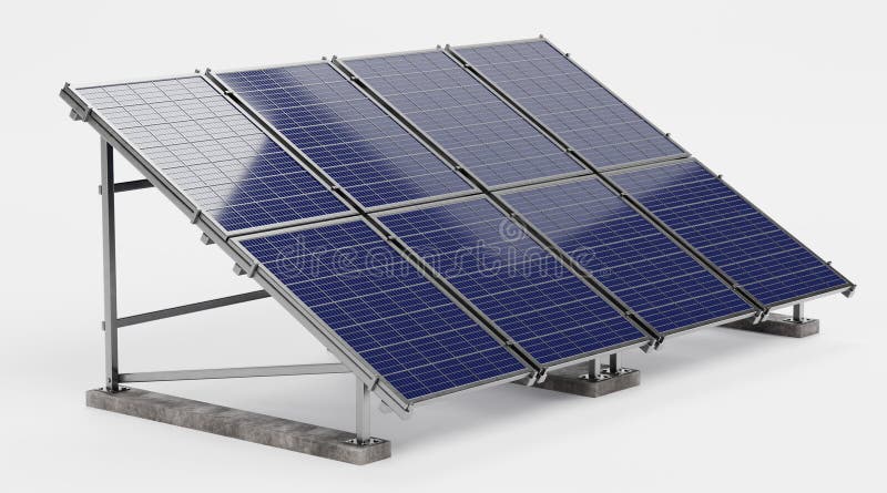 3D Render of Solar Panel stock illustration. Illustration of green ...