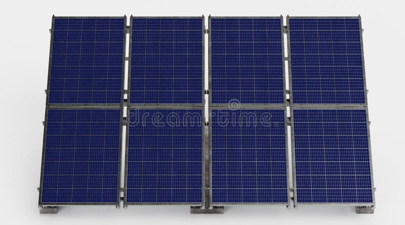 3D Render of Solar Panels stock illustration. Illustration of ...