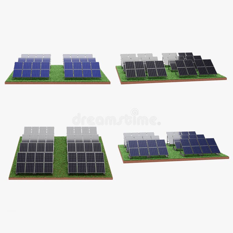 3D Render of Solar Panels stock illustration. Illustration of render ...