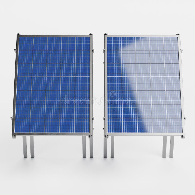 3D Render of Solar Panels stock illustration. Illustration of green ...