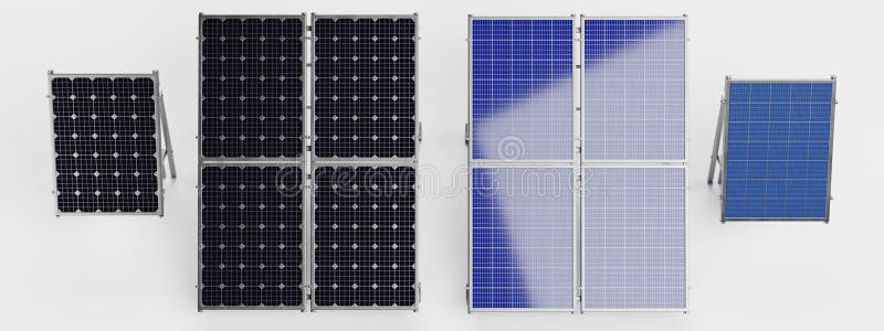 3D Render of Solar Panels stock illustration. Illustration of ecology ...