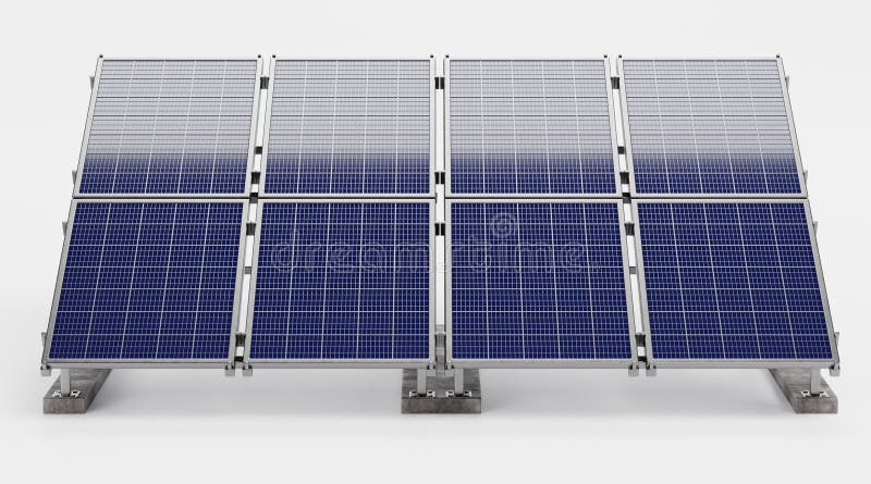 3D Render of Solar Panels stock illustration. Illustration of ...