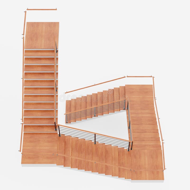3D Render of Staircase stock illustration. Illustration of wood - 348847748