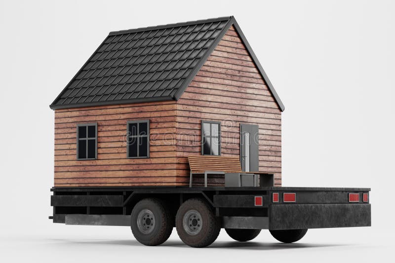 3D Render of Tiny House stock illustration. Illustration of wood - 299815489