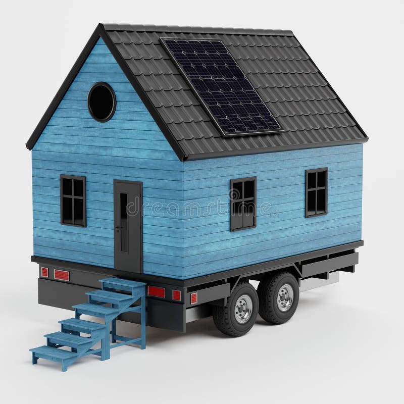 3D Render of Tiny House stock illustration. Illustration of cargo ...