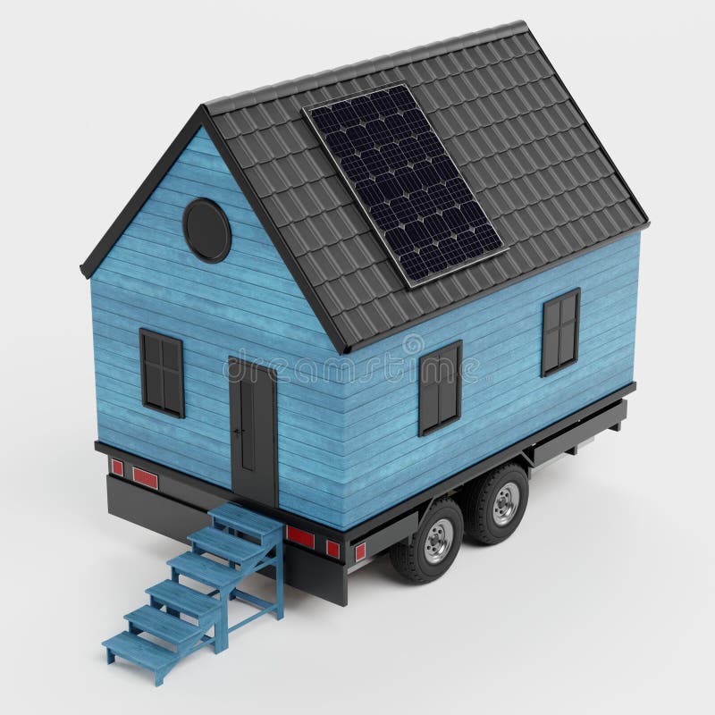 3D Render of Tiny House stock illustration. Illustration of platform ...