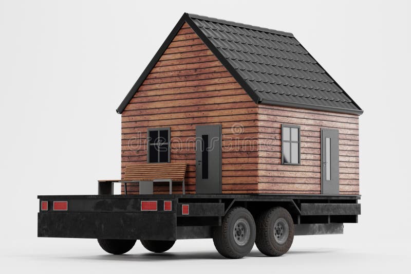 3D Render of Tiny House stock illustration. Illustration of metal ...