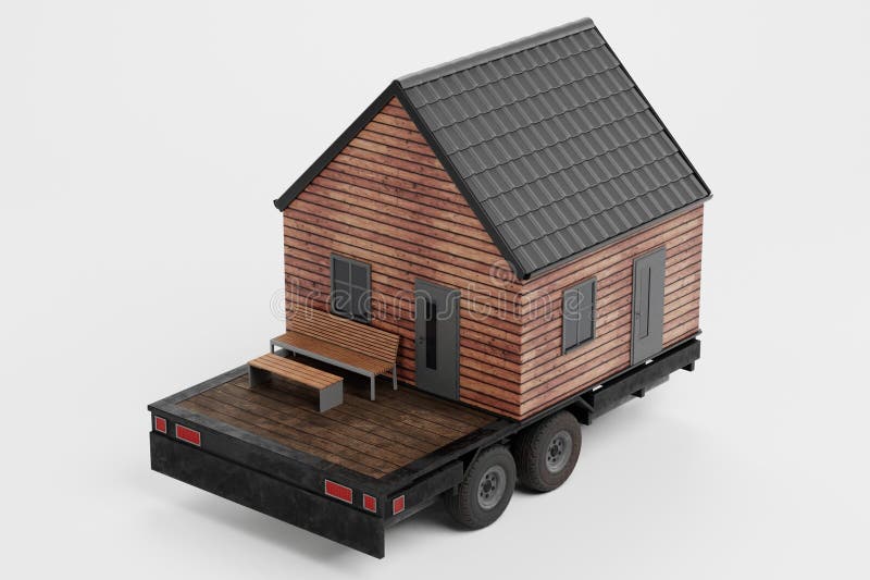 3D Render of Tiny House stock illustration. Illustration of metal ...