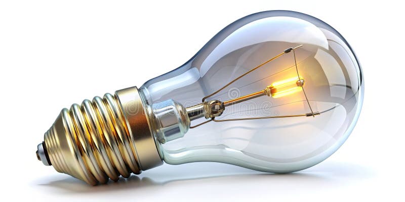 Realistic 3D Render of a Transparent Light Bulb Isolated on White for ...