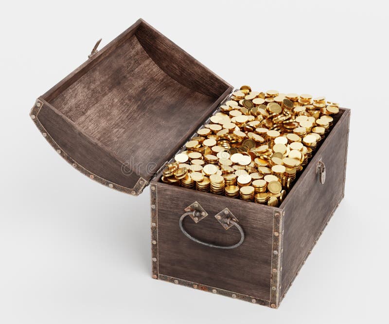3D Render of Treasure Chest Stock Illustration - Illustration of silver ...