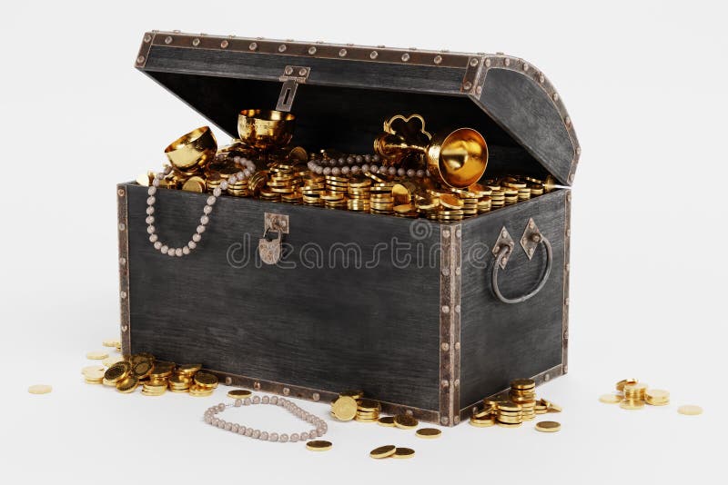 3D Render of Treasure Chest Stock Illustration - Illustration of chest ...