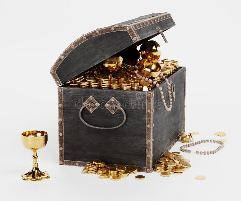 3D Render of Treasure Chest Stock Illustration - Illustration of ...
