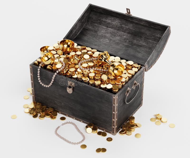 3D Render of Treasure Chest Stock Illustration - Illustration of ...