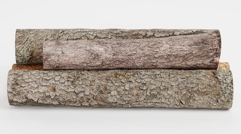 3D Render of Tree Logs stock illustration. Illustration of firewood ...
