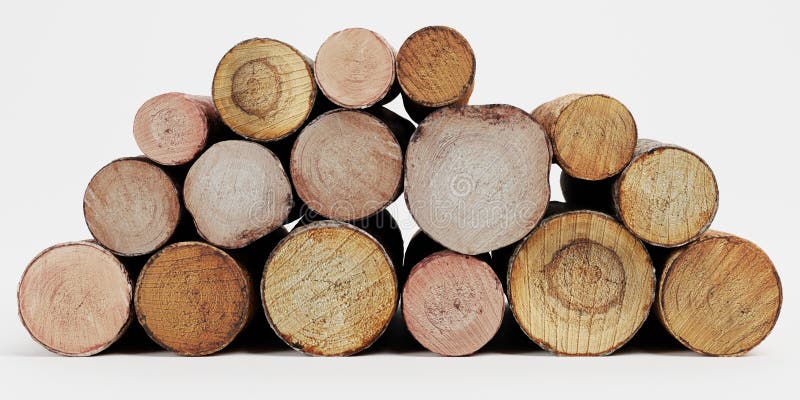 3D Render of Tree Logs stock illustration. Illustration of wooden ...
