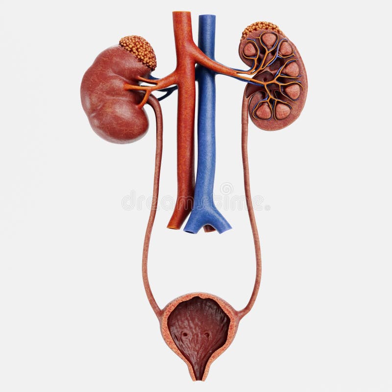 3D Render of Urinary Tract stock illustration. Illustration of urethra ...