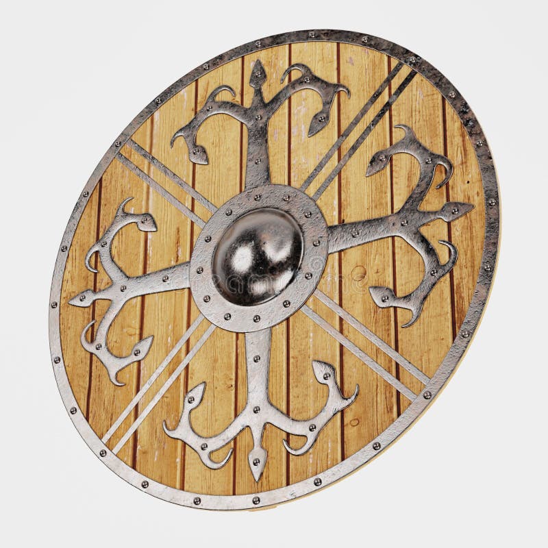 3d Render of Viking Shield stock illustration. Illustration of used ...